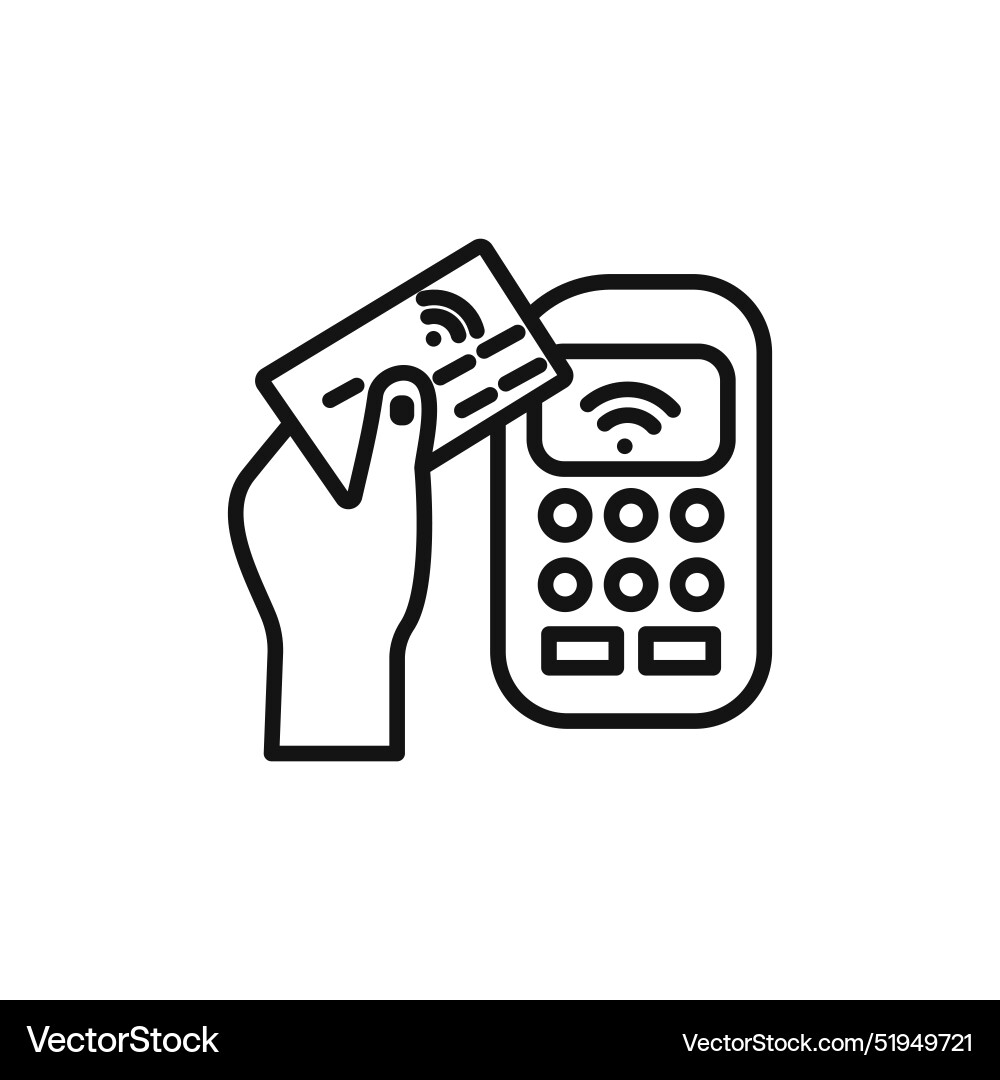 Payment terminal logo sign outline Royalty Free Vector Image