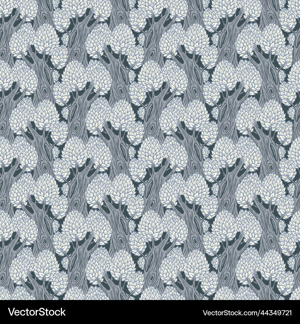 Seamless pattern with old deciduous trees Vector Image