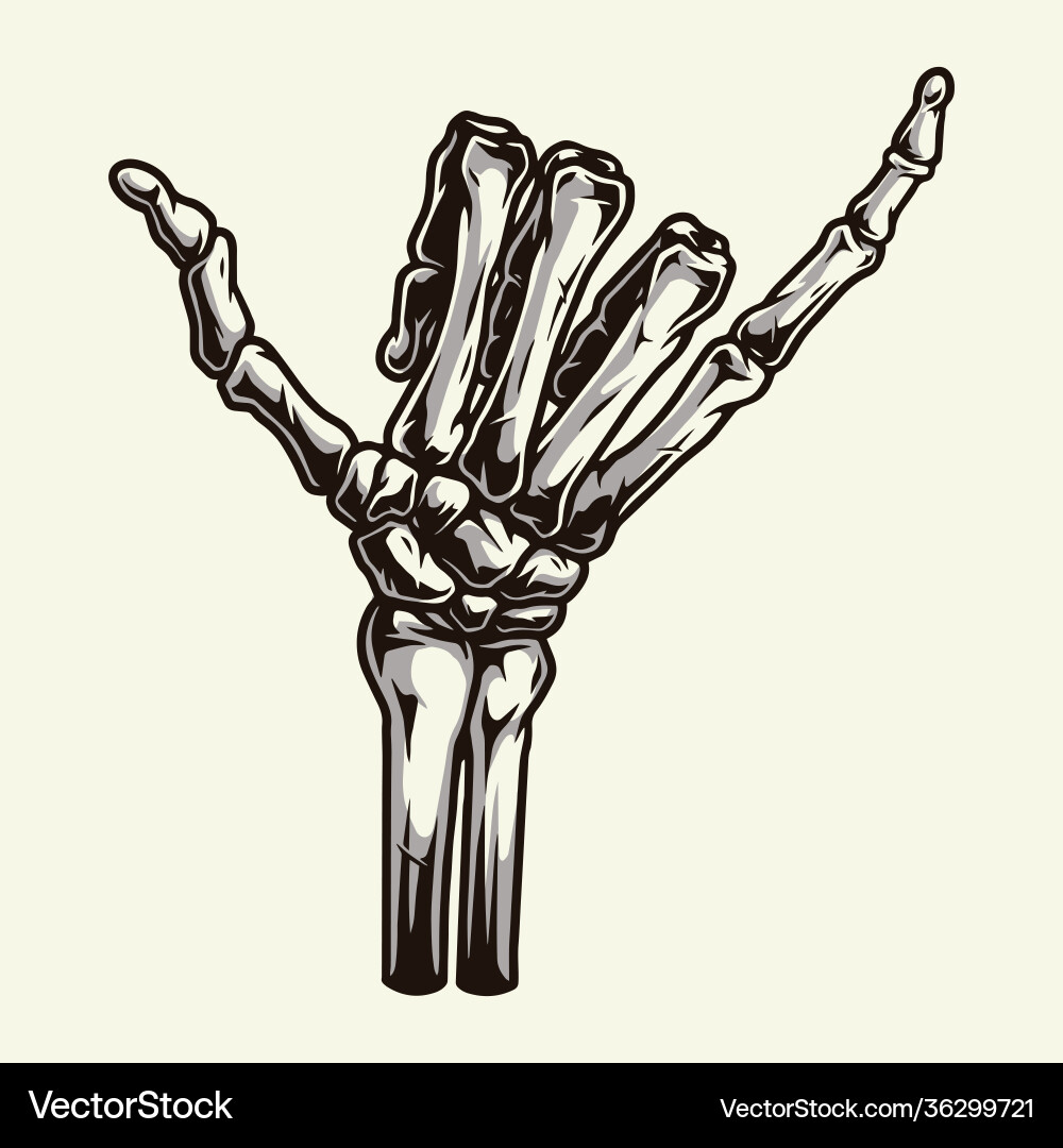 Skeleton Shaka Sign Royalty Free Vector Image - VectorStock
