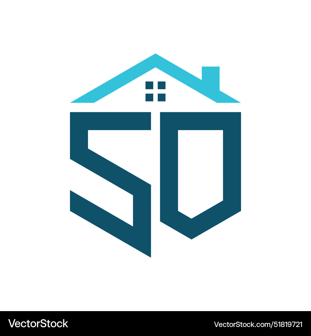 So house logo design template letter Royalty Free Vector