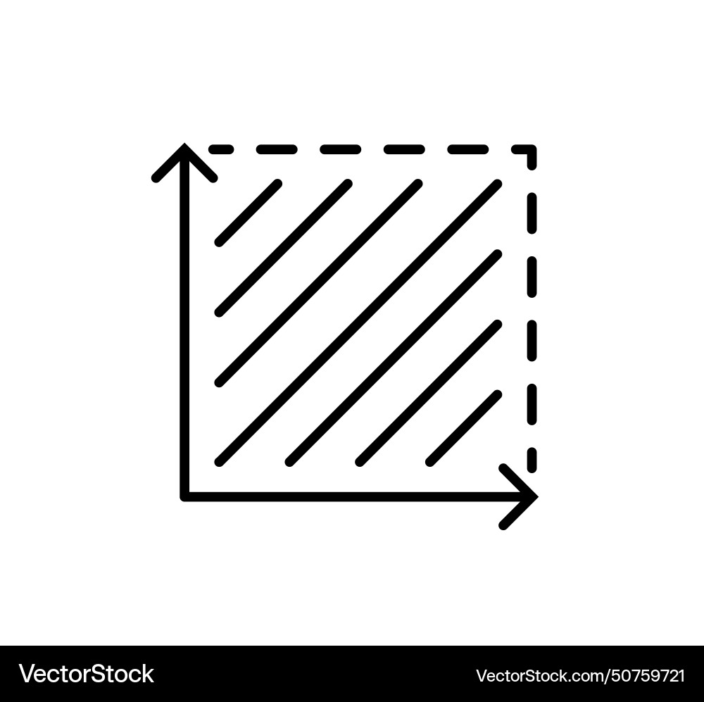Square area icon space stroke floor height room Vector Image