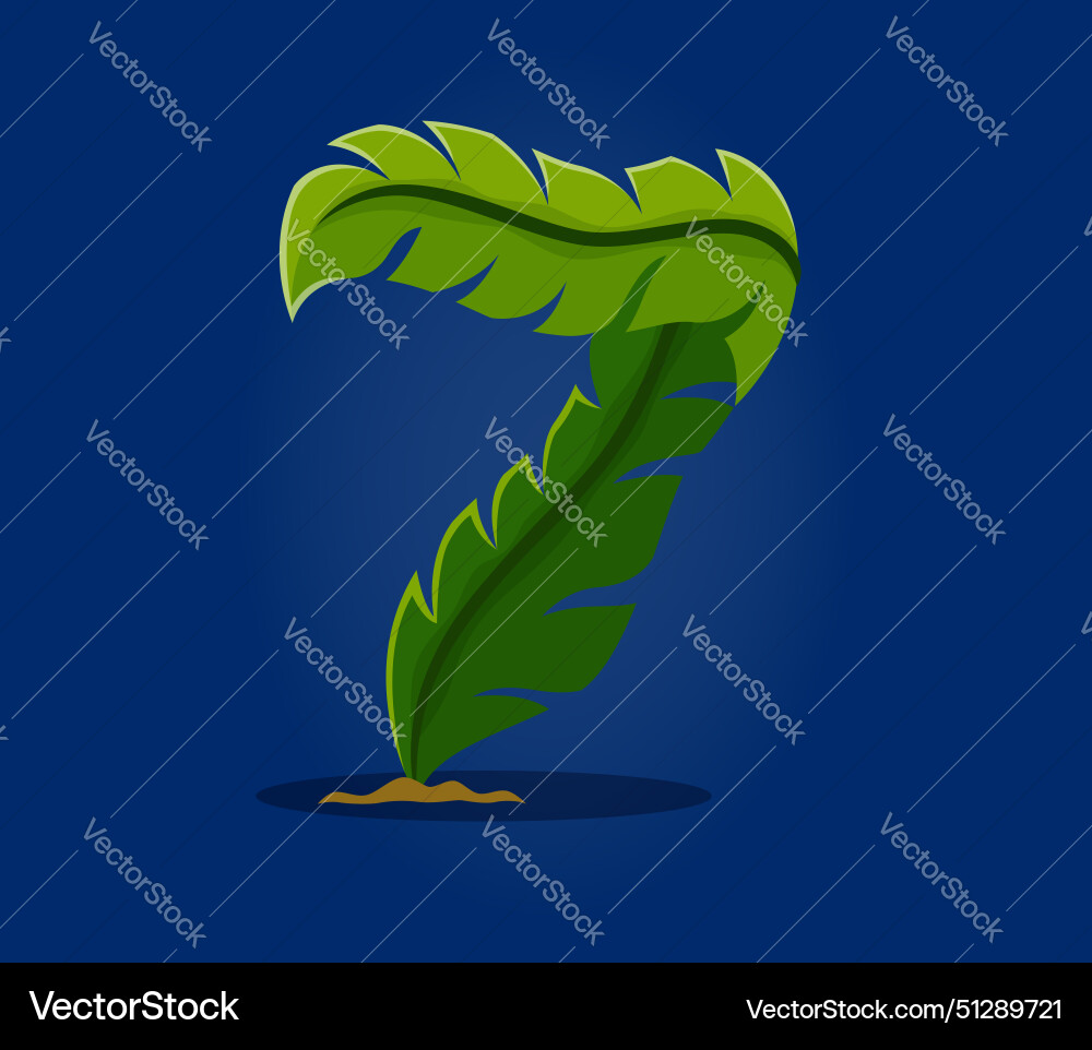 Underwater sea font undersea type number 7 seven Vector Image