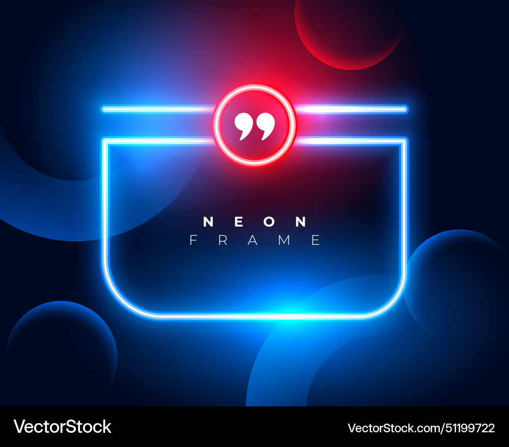 Abstract blue color glowing neon frame Royalty Free Vector