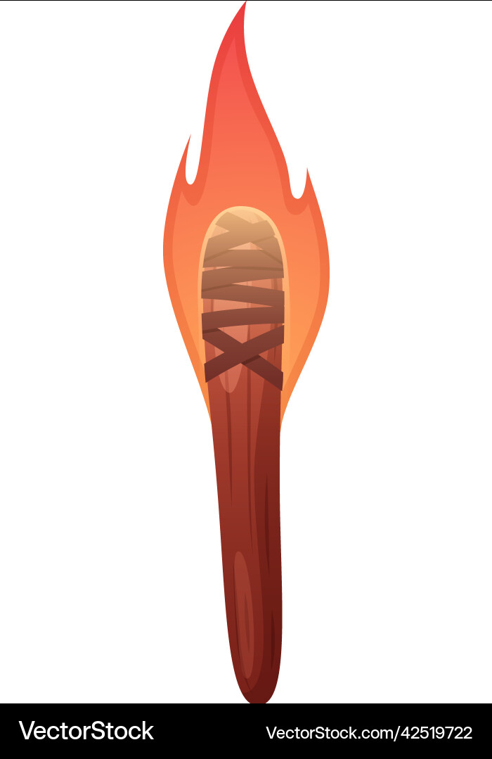 Burning torch prehistoric composition Royalty Free Vector