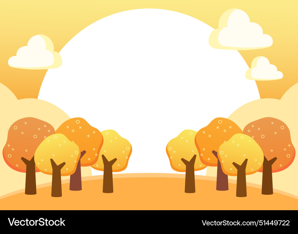 Fall orange forest frame 2 Royalty Free Vector Image