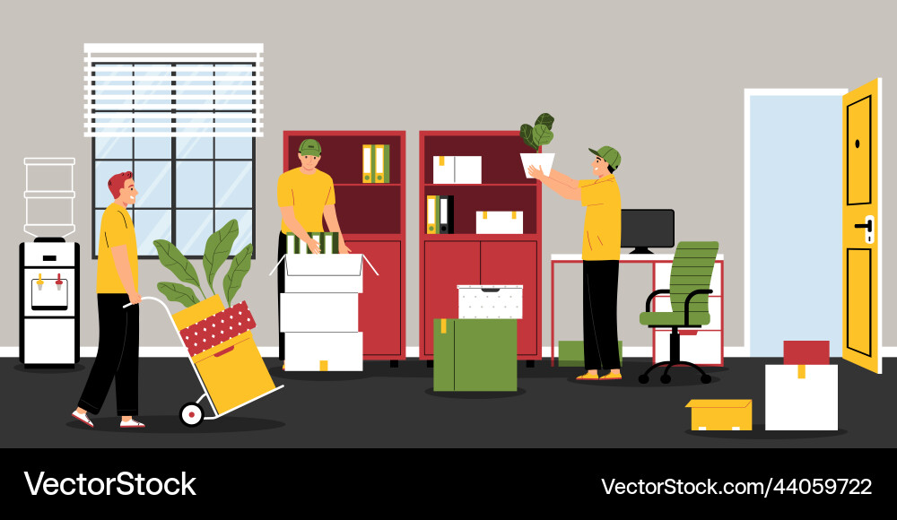 Moving Office Boxes Royalty Free Vector Image - VectorStock