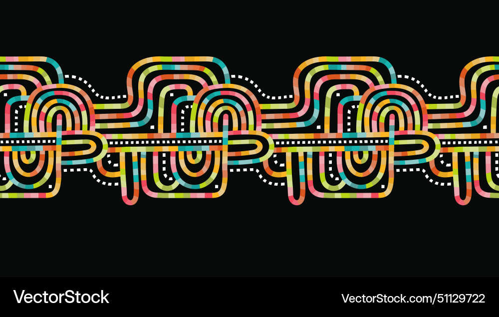 Neon urban borders pattern Royalty Free Vector Image