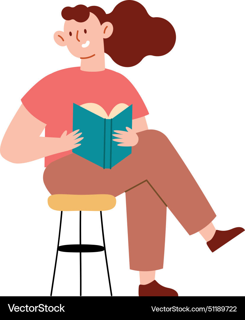 Reader Woman Sitting Royalty Free Vector Image