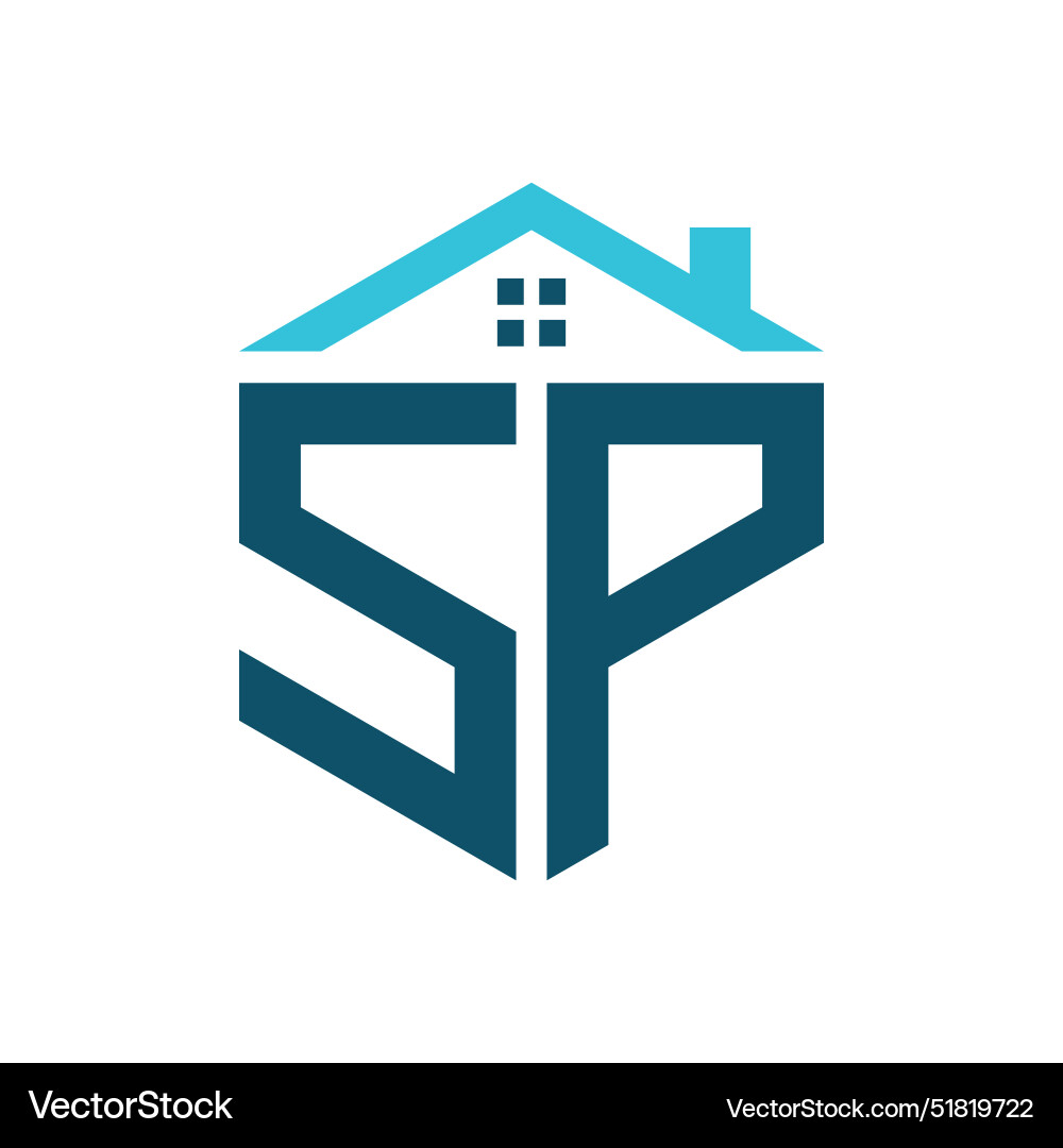 Sp house logo design template letter Royalty Free Vector