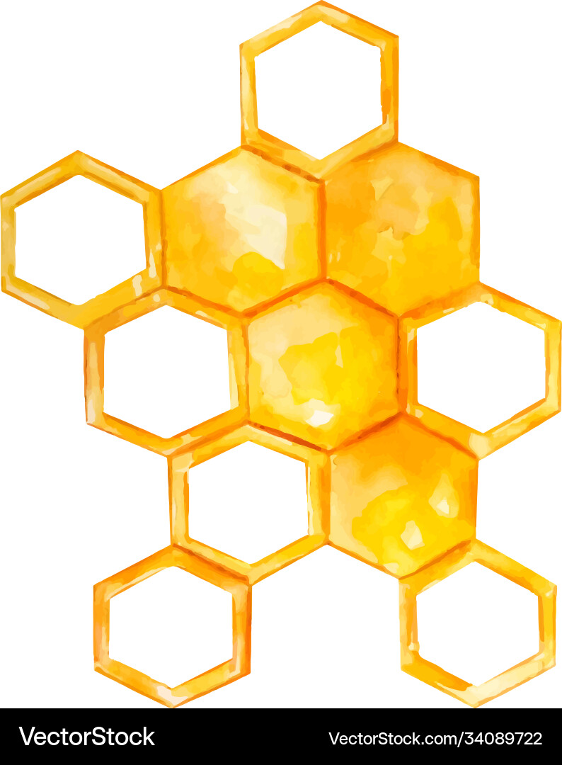 Watercolor Honeycomb Pattern Royalty Free Vector Image