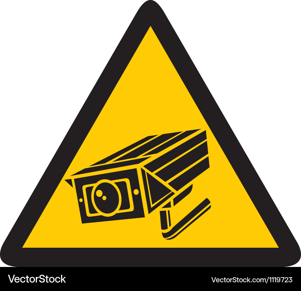 Camera surveillance sign - cctv triangle symbols Vector Image