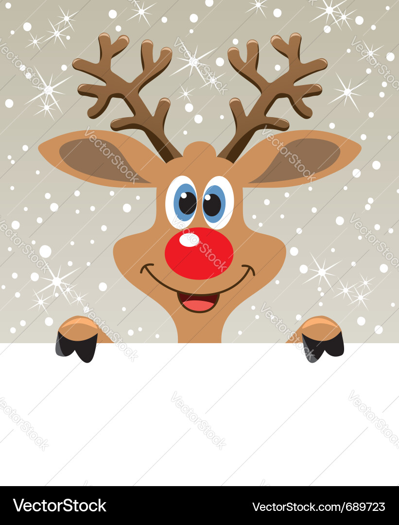 Cute Red-Nosed Reindeer Royalty Free Vector Image