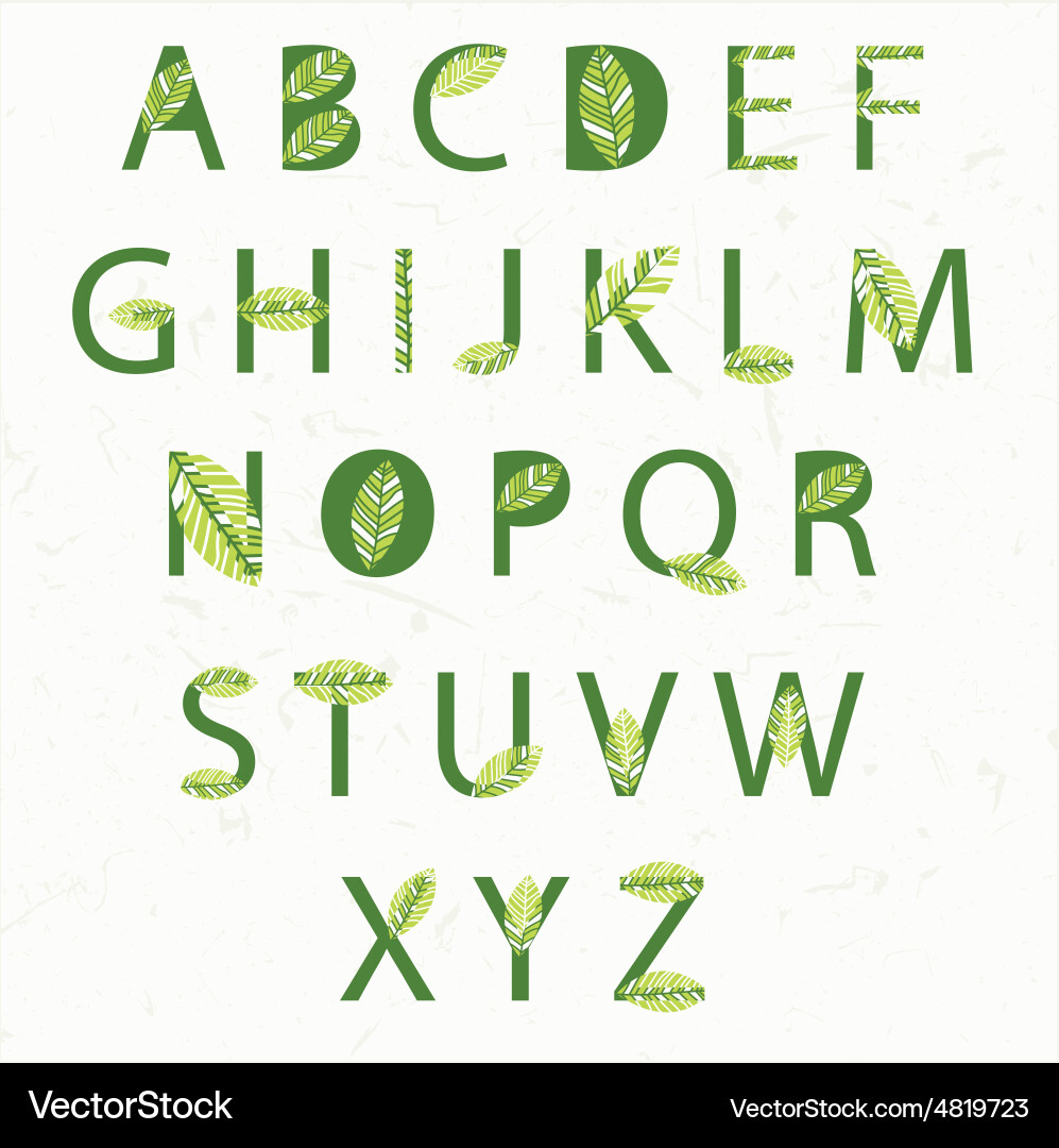 Eco alphabet Royalty Free Vector Image - VectorStock