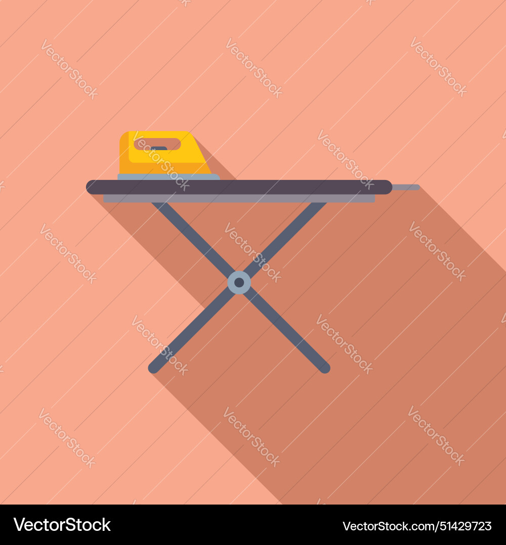Flat iron on ironing board Royalty Free Vector Image