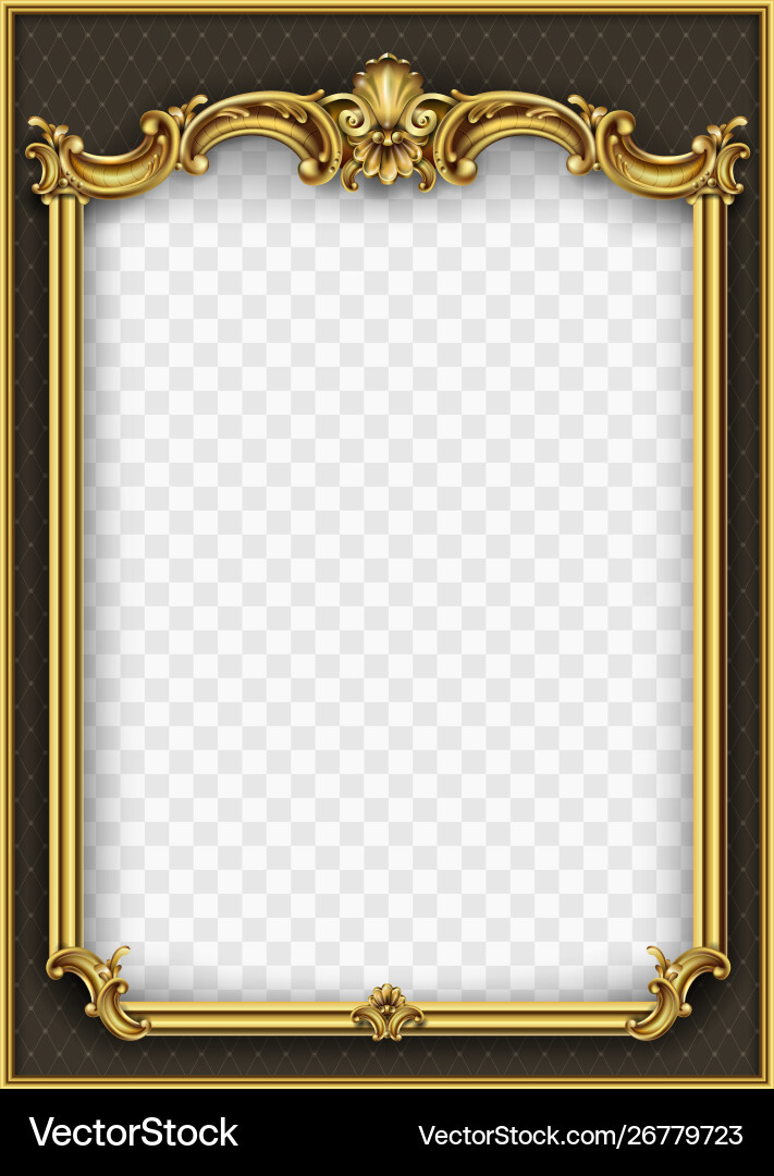 Frame postcard cover gold baroque rococo Vector Image