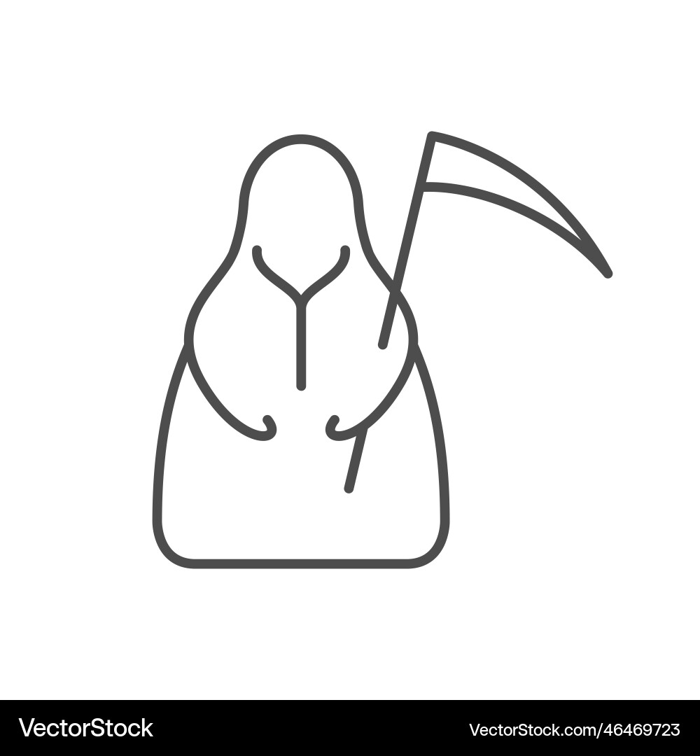 Grim reaper line outline icon Royalty Free Vector Image
