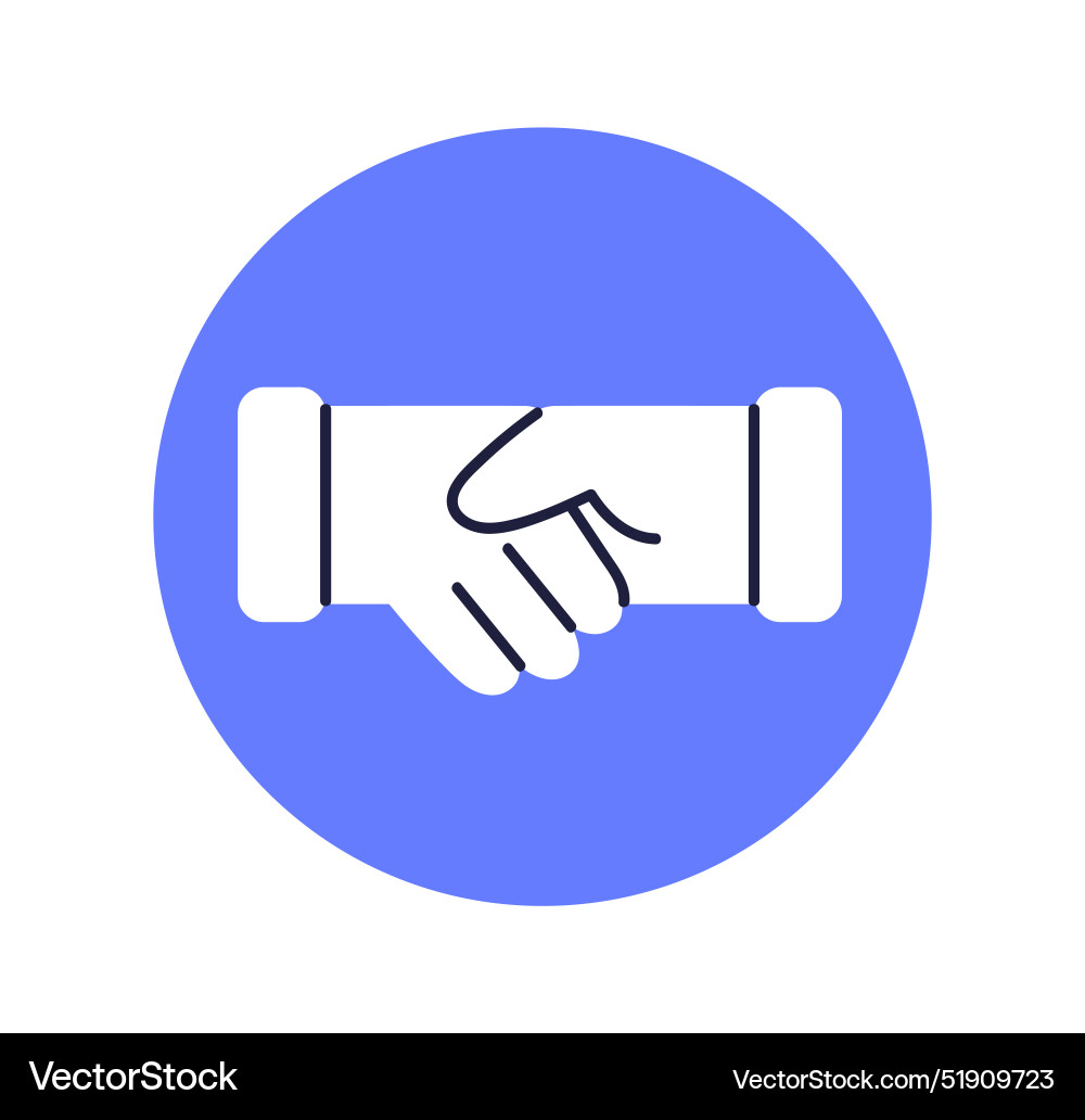 Handshake icon logo hand shake in circle Vector Image