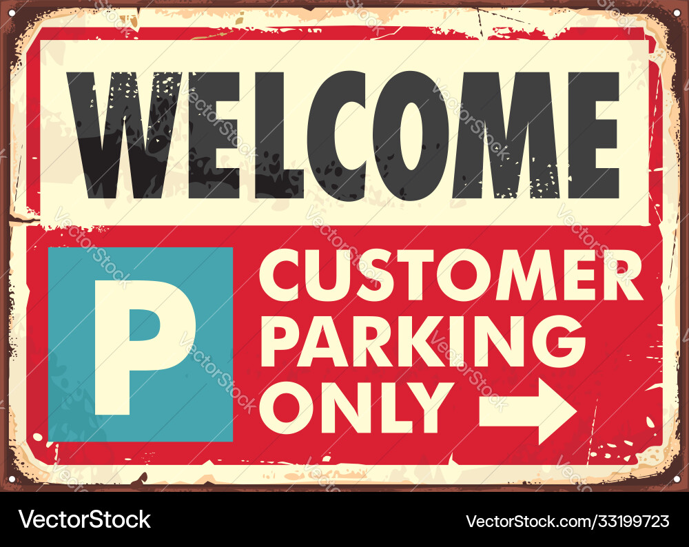 Parking sign design in retro style Royalty Free Vector Image