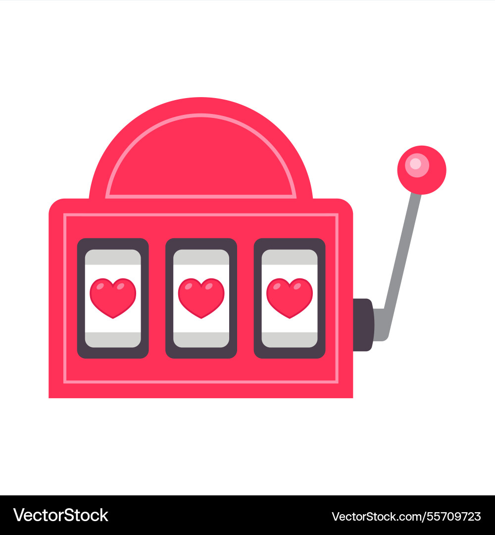 Slots design on yellow background heart match Vector Image