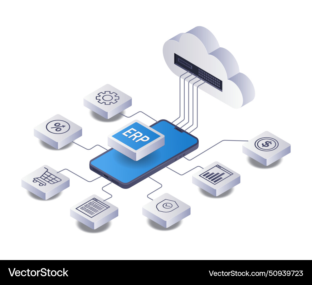 Smartphone technology erp system business Vector Image