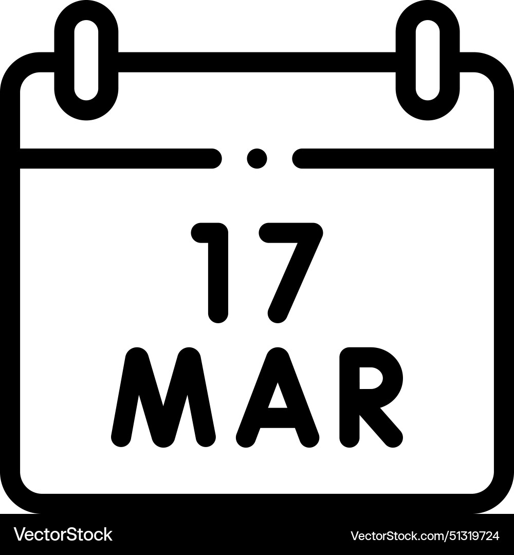 17th march icon thin linear style design isolated Vector Image