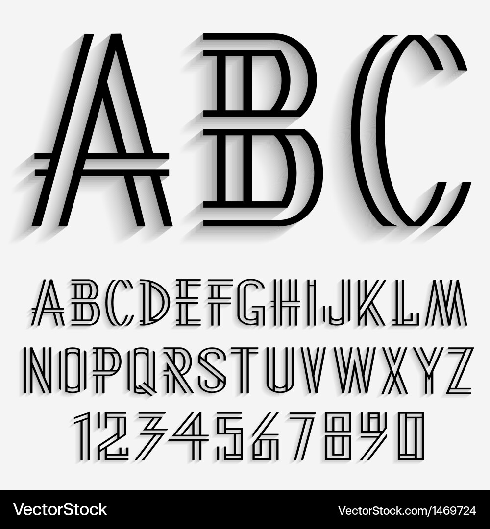 Black alphabet letters Royalty Free Vector Image