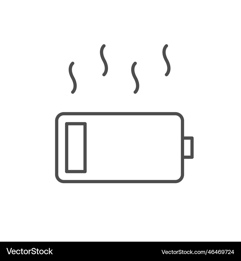 Dead battery line outline icon Royalty Free Vector Image