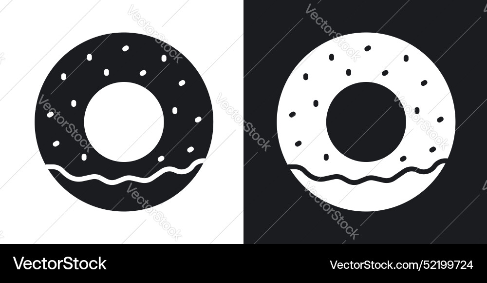 Donut icon set in solid style Royalty Free Vector Image