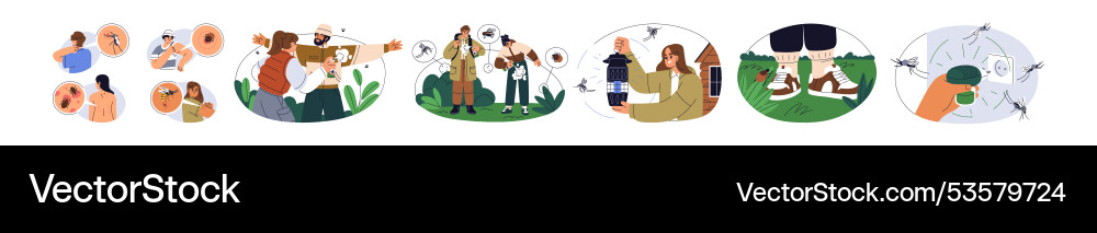 Insect bites protection set bug repellents Vector Image