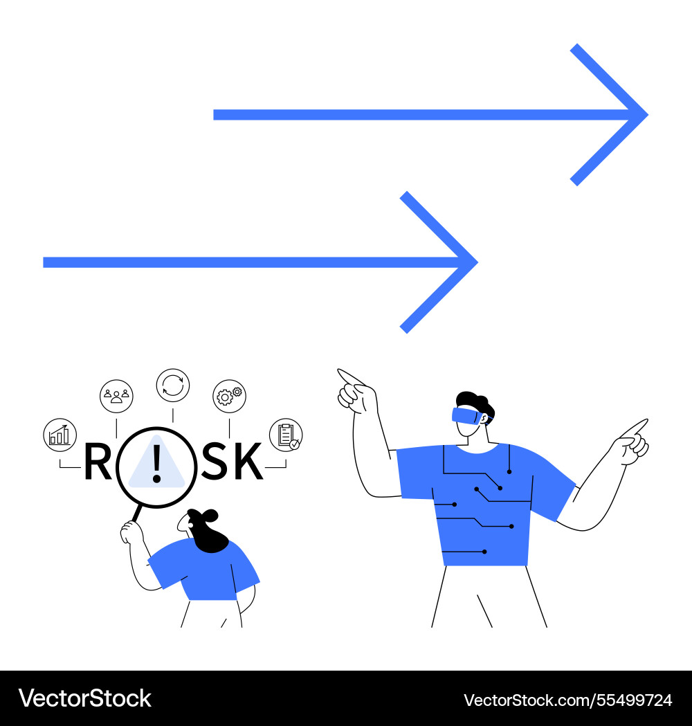 Risk analysis and strategy with futuristic tools Vector Image