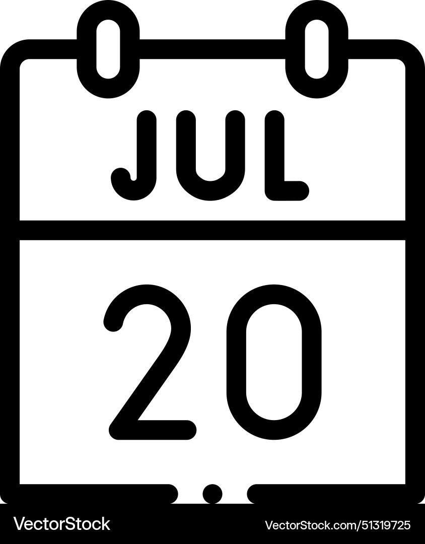 20th july icon thin linear style design isolated Vector Image
