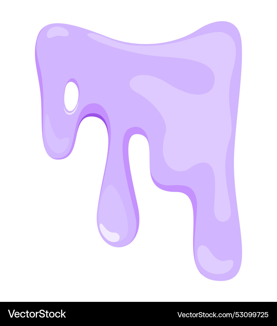 A purple dripping shape with smooth curves Vector Image