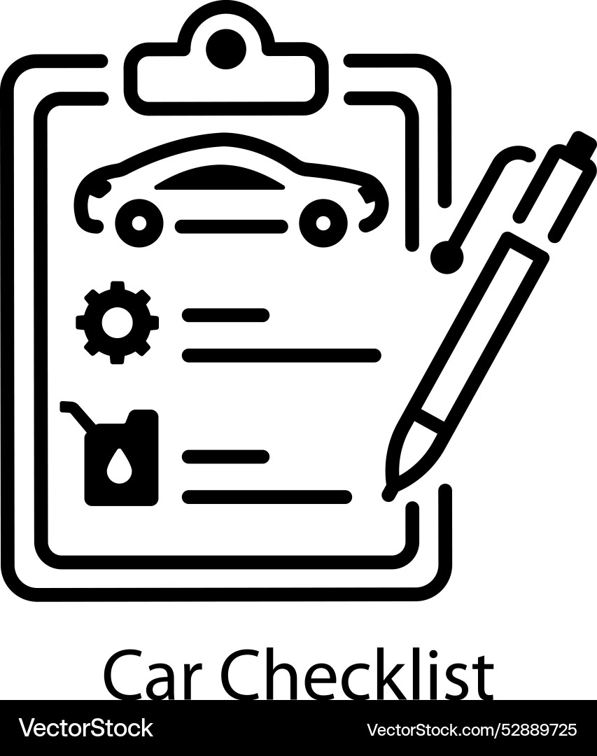Auto Checkliste Lizenzfreies Vektorbild - VectorStock