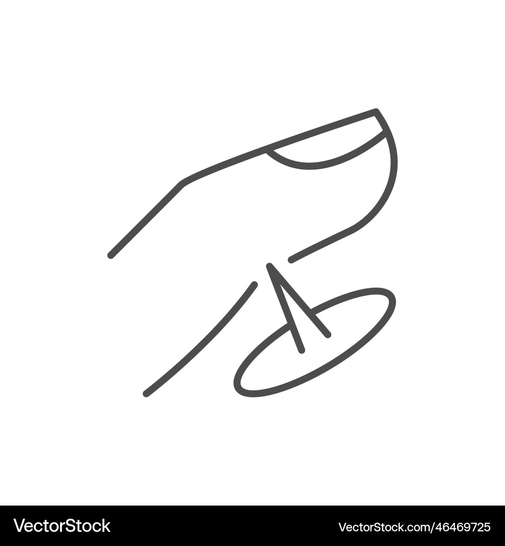 Finger tingling line outline icon Royalty Free Vector Image