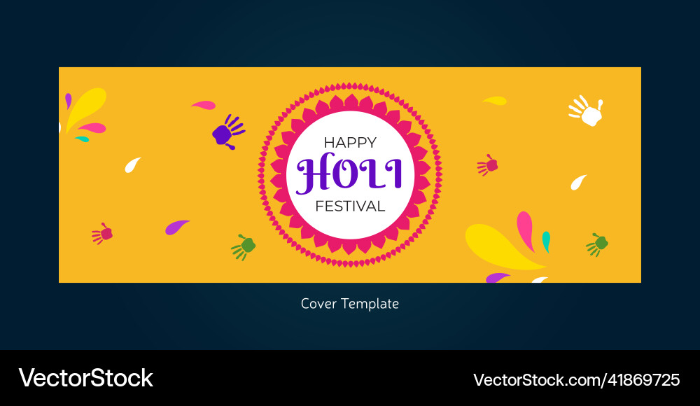 Happy holi cover page design Royalty Free Vector Image