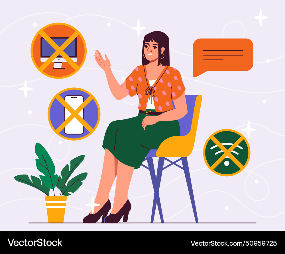 No gadgets concept Royalty Free Vector Image - VectorStock