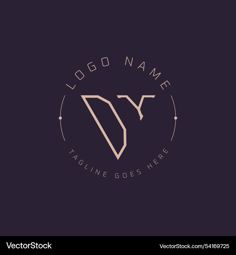 Professional dy logo modern minimal letter Vector Image