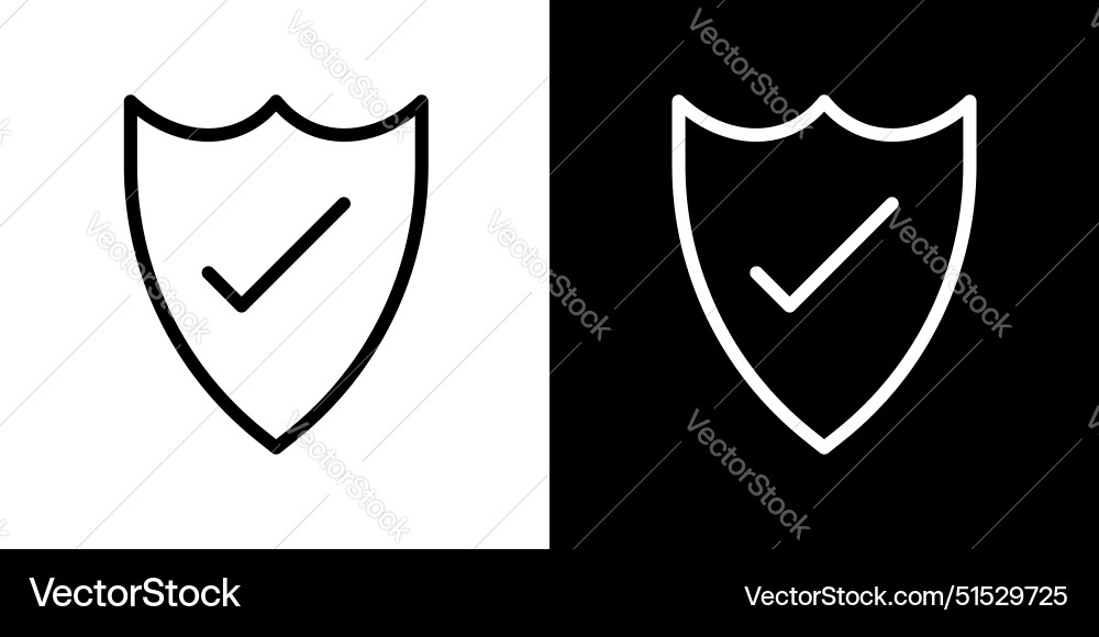 Shield check icon set safety or protect guard Vector Image