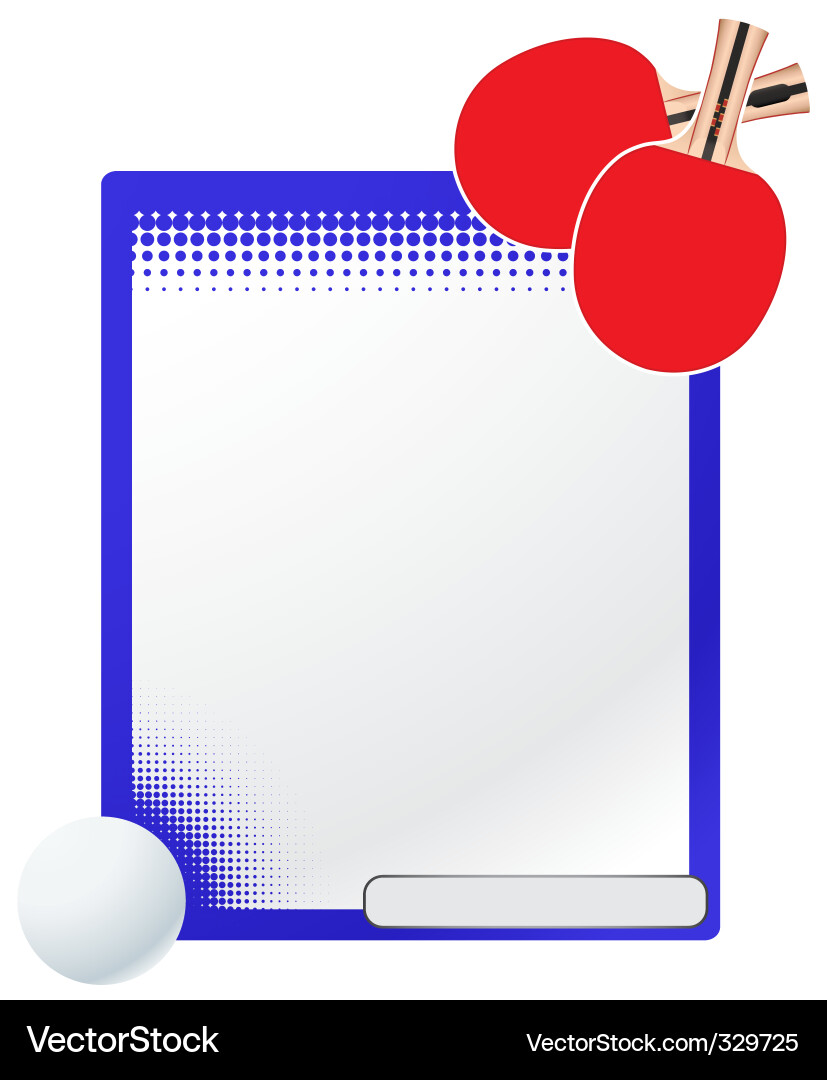 Table tennis template Royalty Free Vector Image