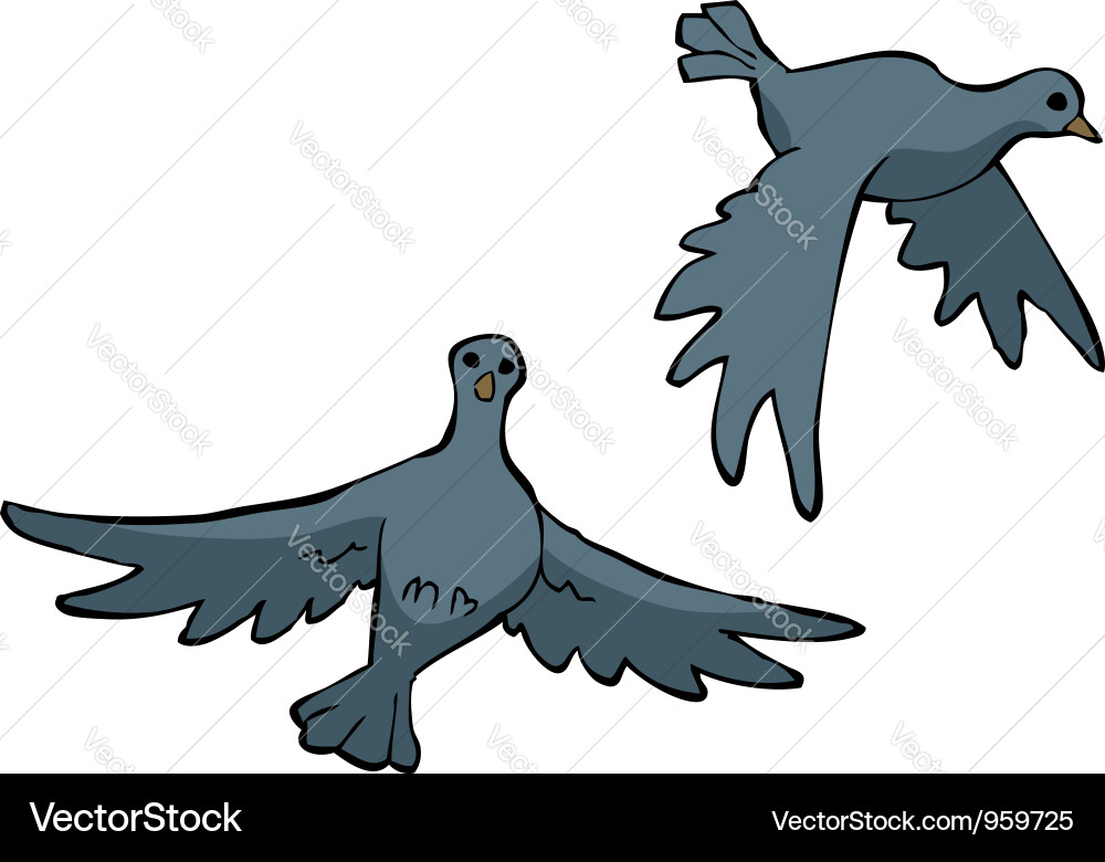 Two doves Royalty Free Vector Image - VectorStock