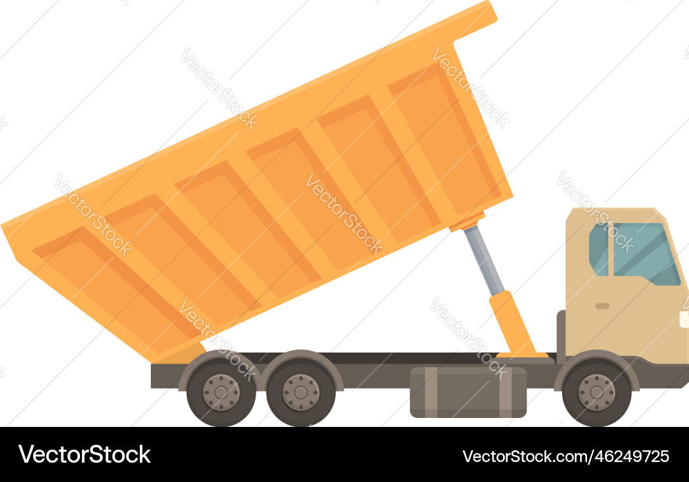 Unloading machine icon cartoon truck Royalty Free Vector