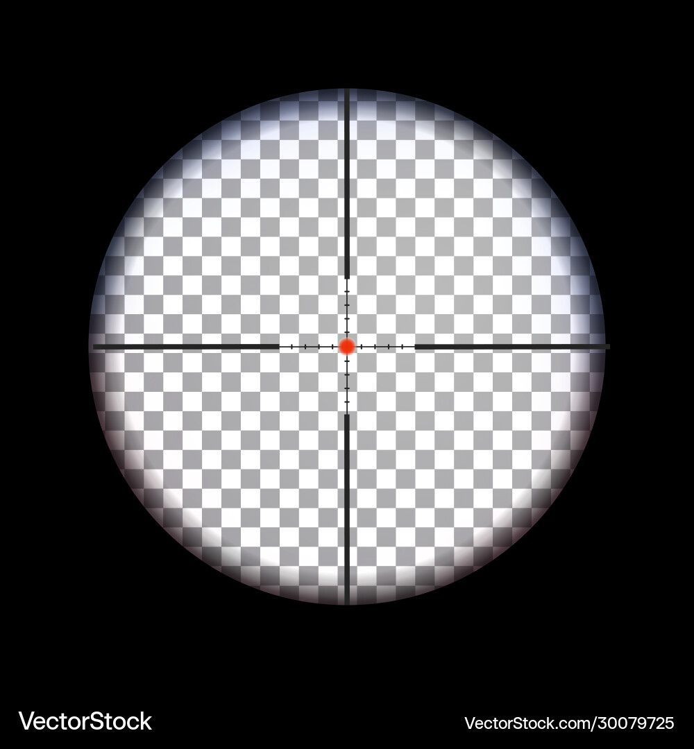 View through sniper scope with scale for aiming Vector Image