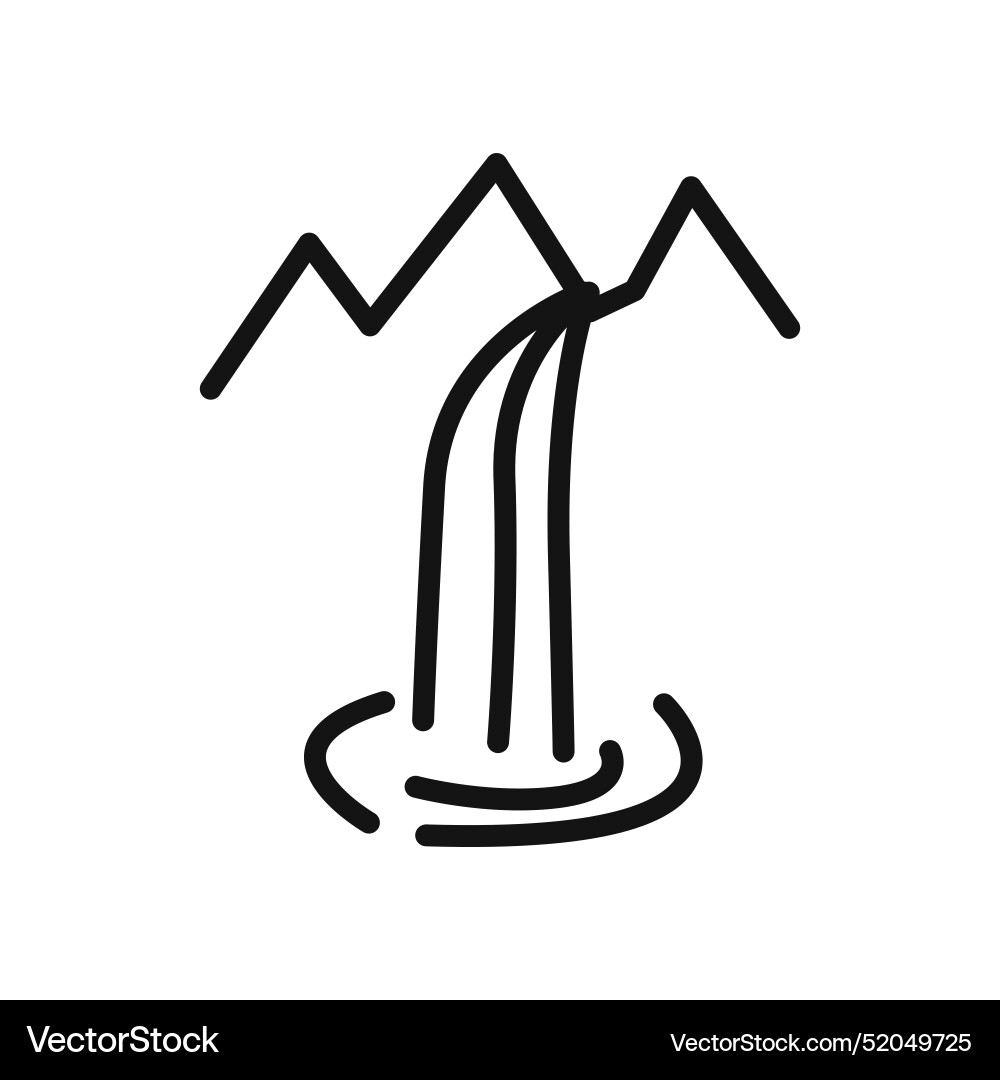 Waterfall icon linear graphics sign Royalty Free Vector