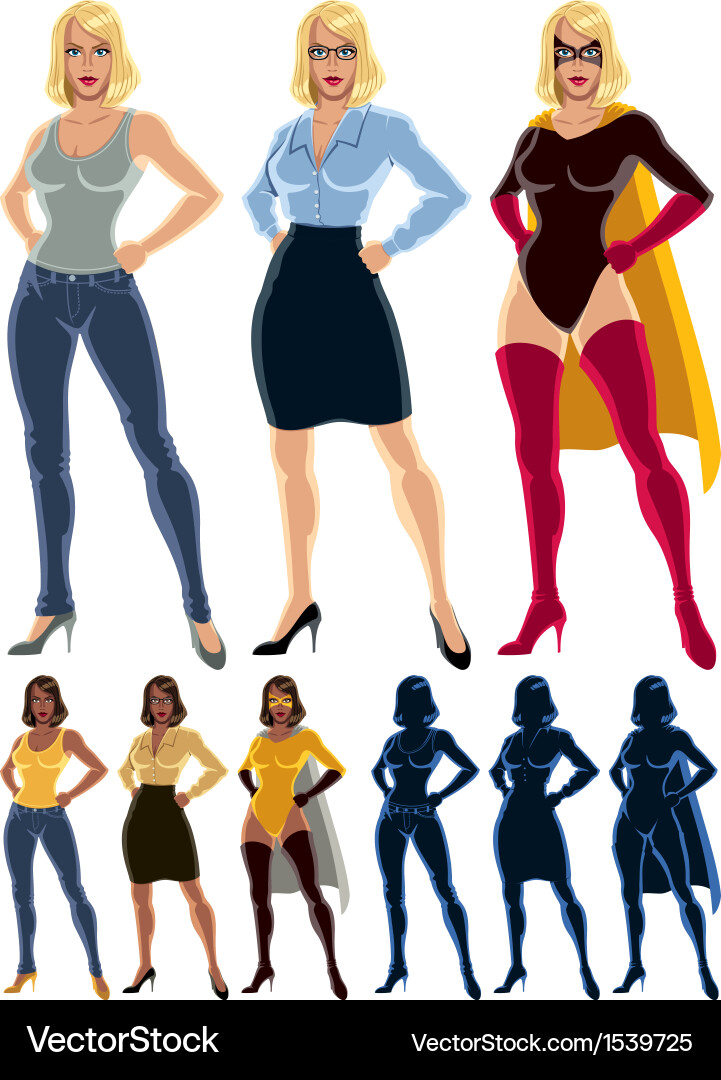 Woman Transforming into Superhero Royalty Free Vector Image