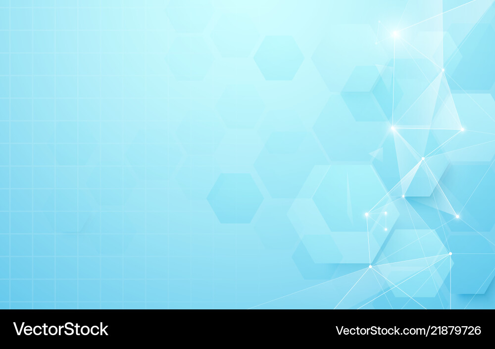 Abstract blue geometric hexagon shape background Vector Image