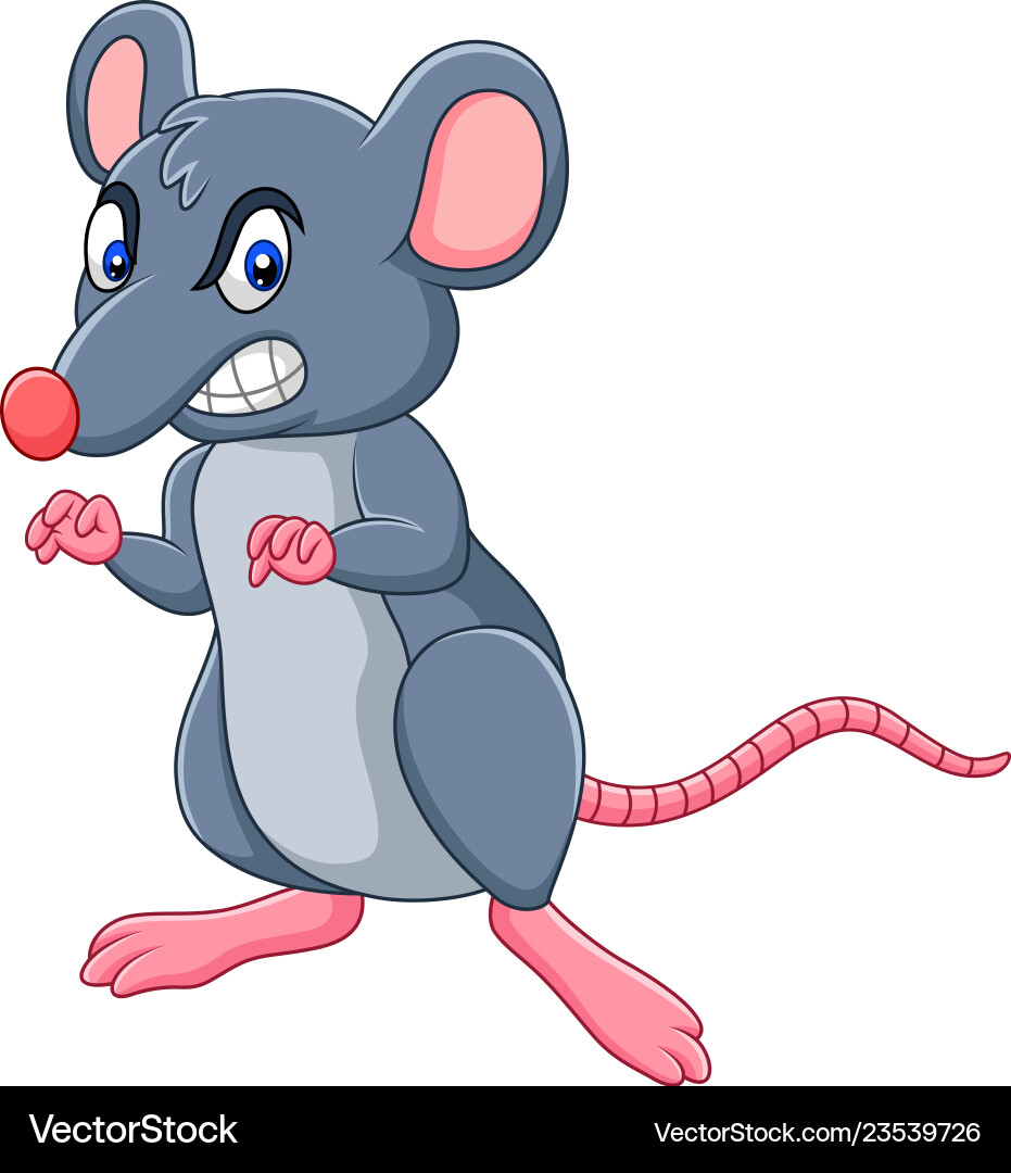 Cartoon rat with angry expression Royalty Free Vector Image