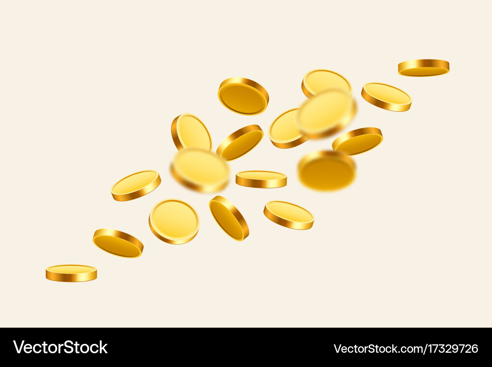 Falling coins money flying gold Royalty Free Vector Image