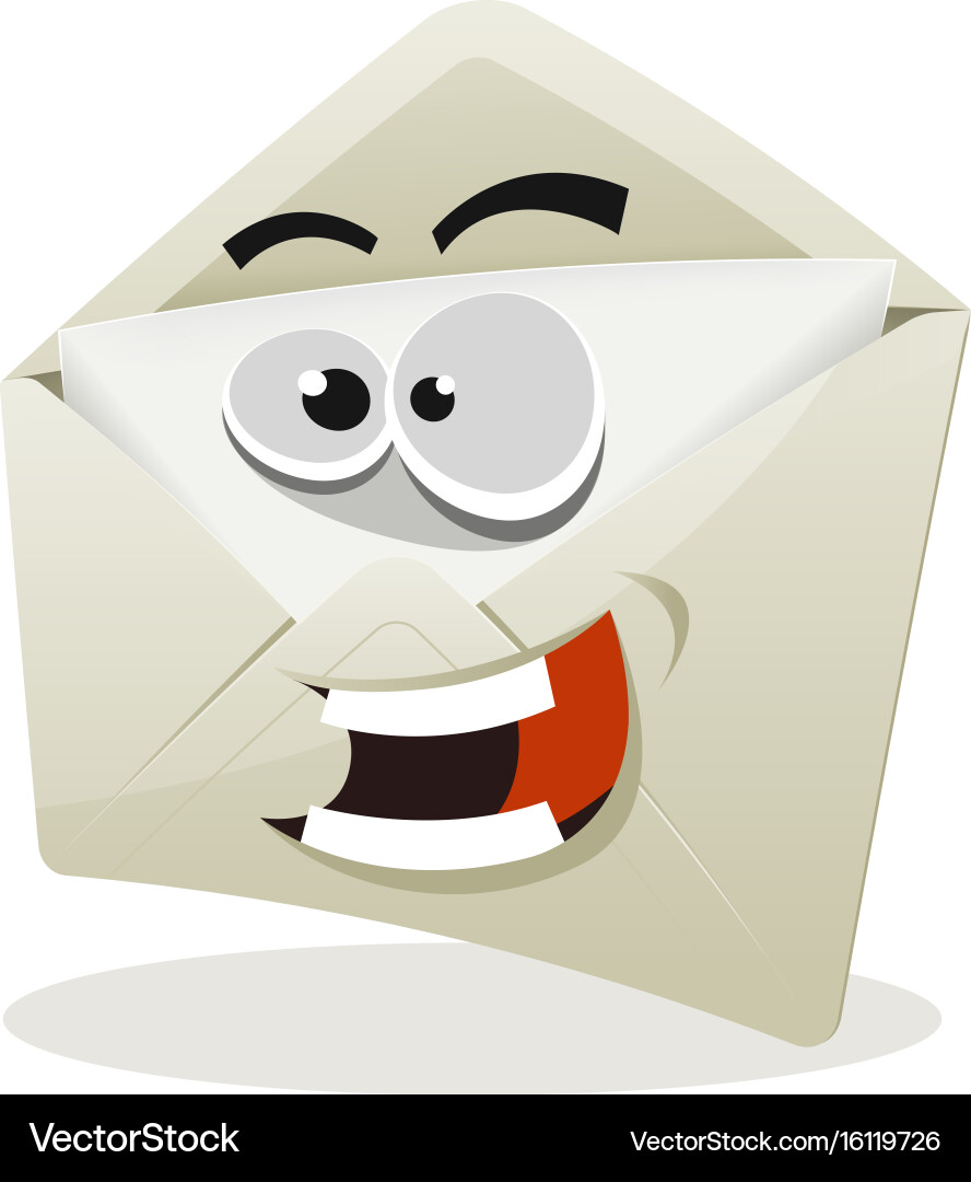 Funny email icon character Royalty Free Vector Image