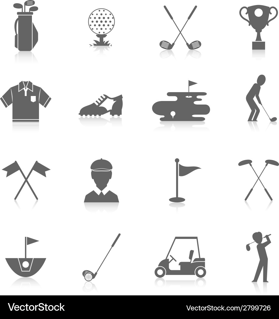 Golf icons set Royalty Free Vector Image - VectorStock