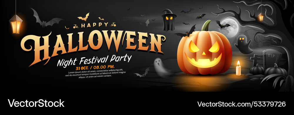 Happy halloween message text design pumpkins Vector Image